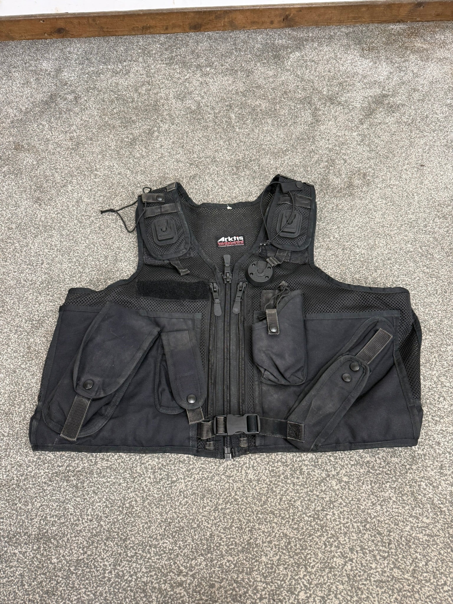 Ex Police Arktis Black Tactical Utility Vest With Pouches Security - L ...