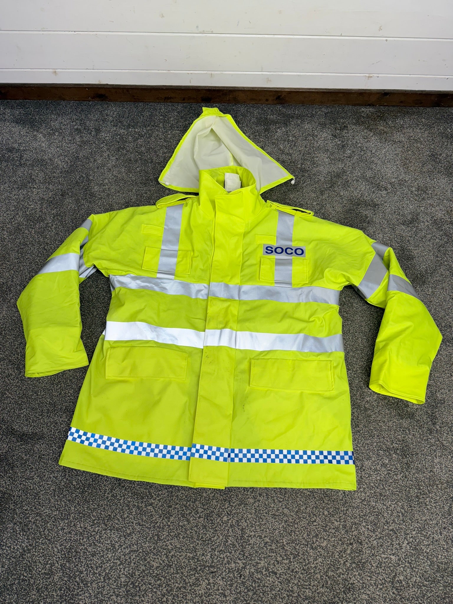 Ex Police SOCO Hi Vis Waterproof Jacket Coat Quilted Liner Film TV Dis ...