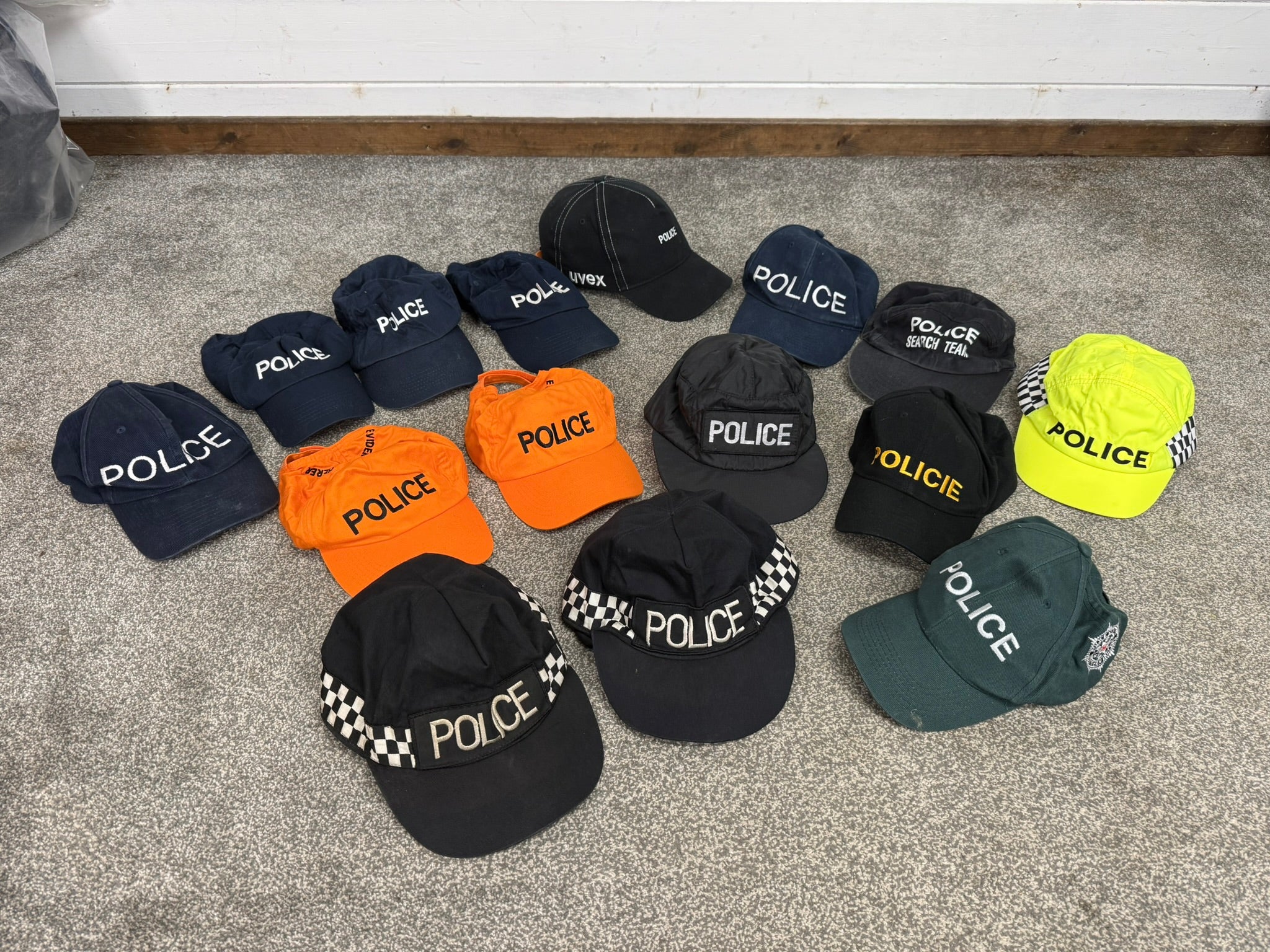 15x Ex Police Baseball Cap Job Lot Collectors Display Film TV Uniform ...