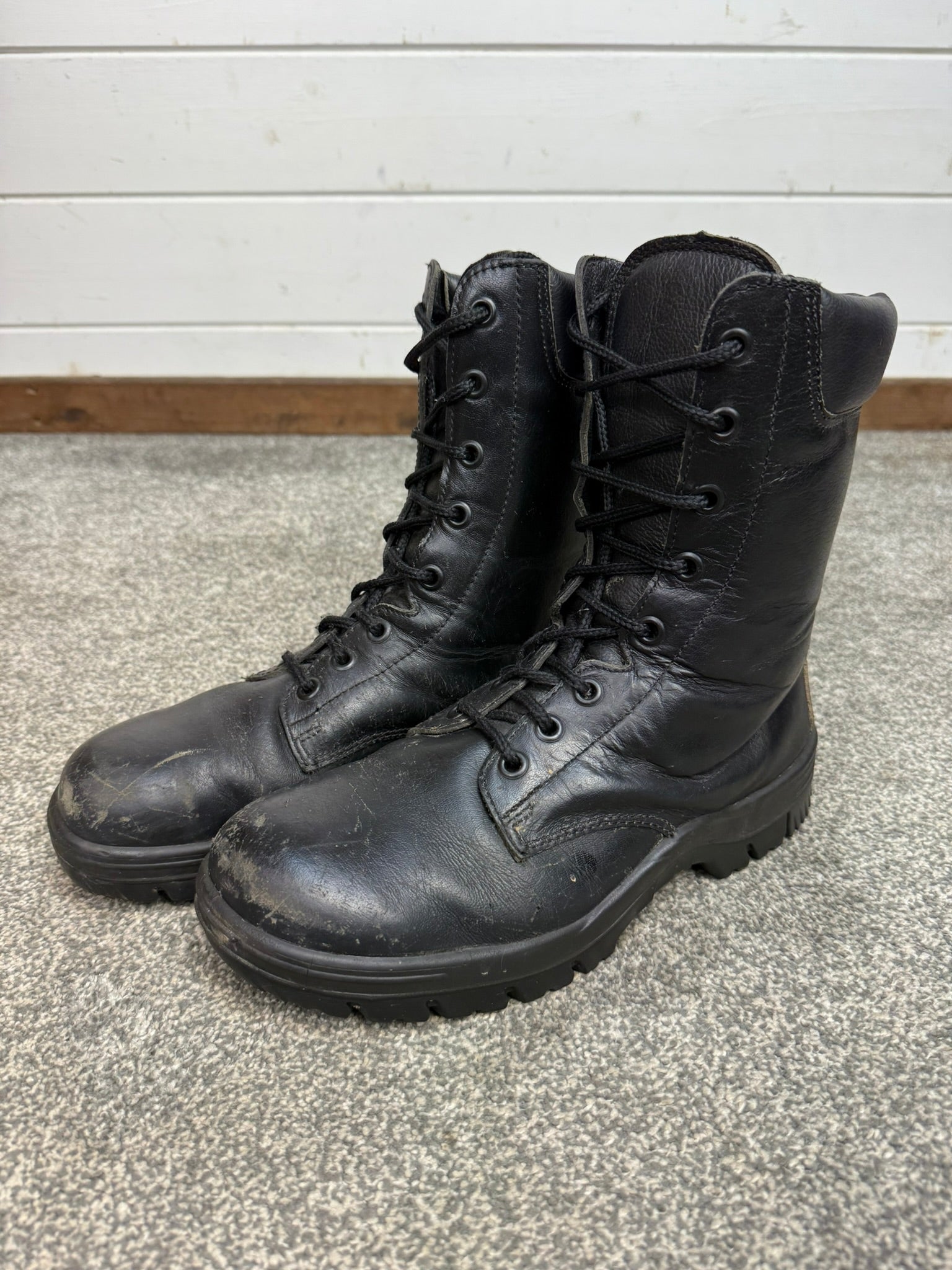 Ex Police Black Leather Boots Bata Industrials Safety Steel Toe UK 7 ...