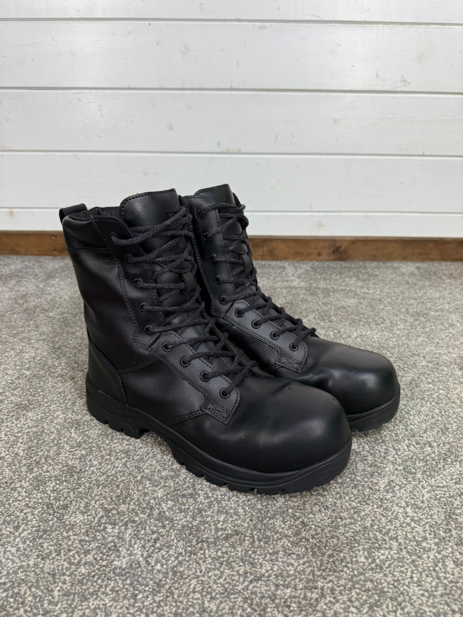 Magnum Elite Shield Met Black Leather Combat Boots UK 10 Ex Police Sec ...